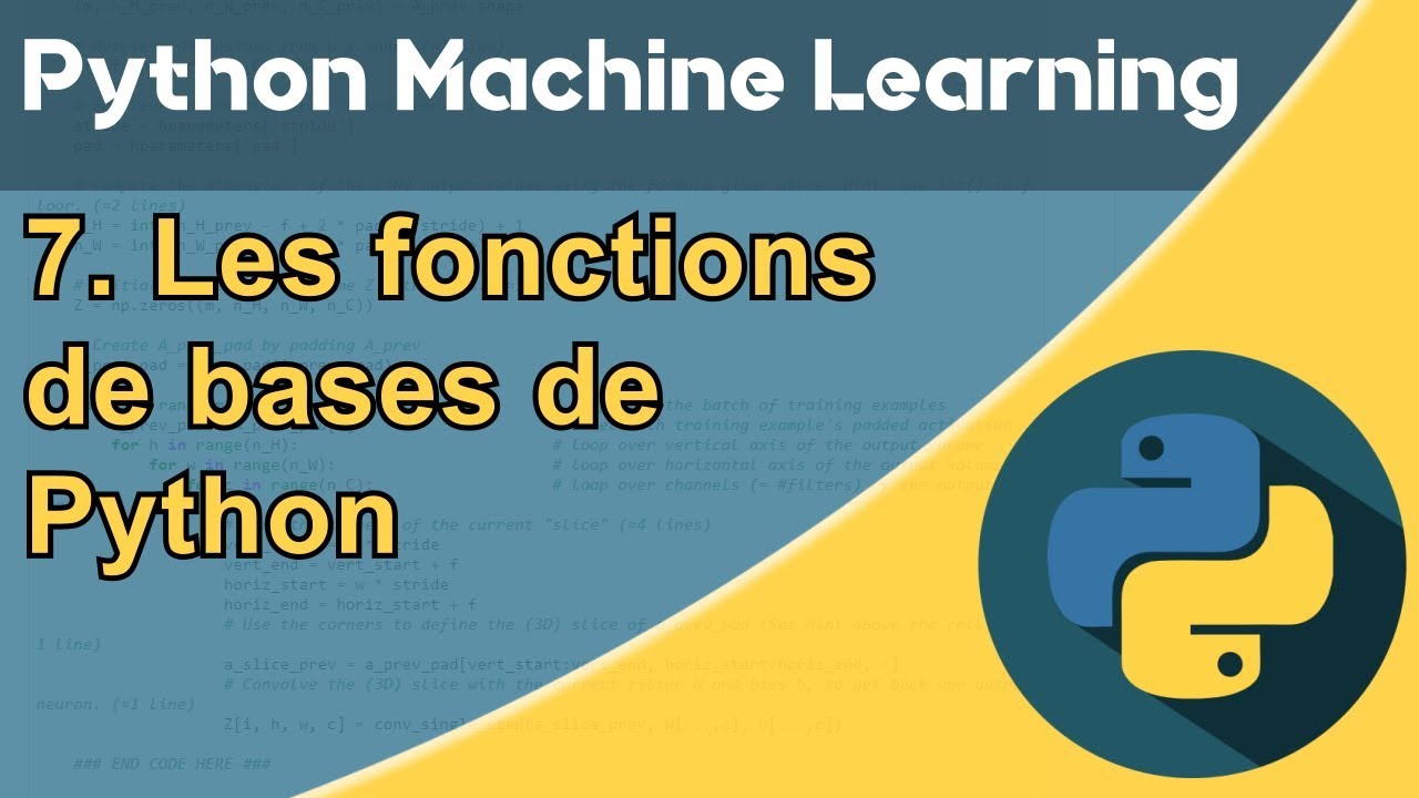 Formation Python - Machine Learning 7/30 : les fonctions de base en ...