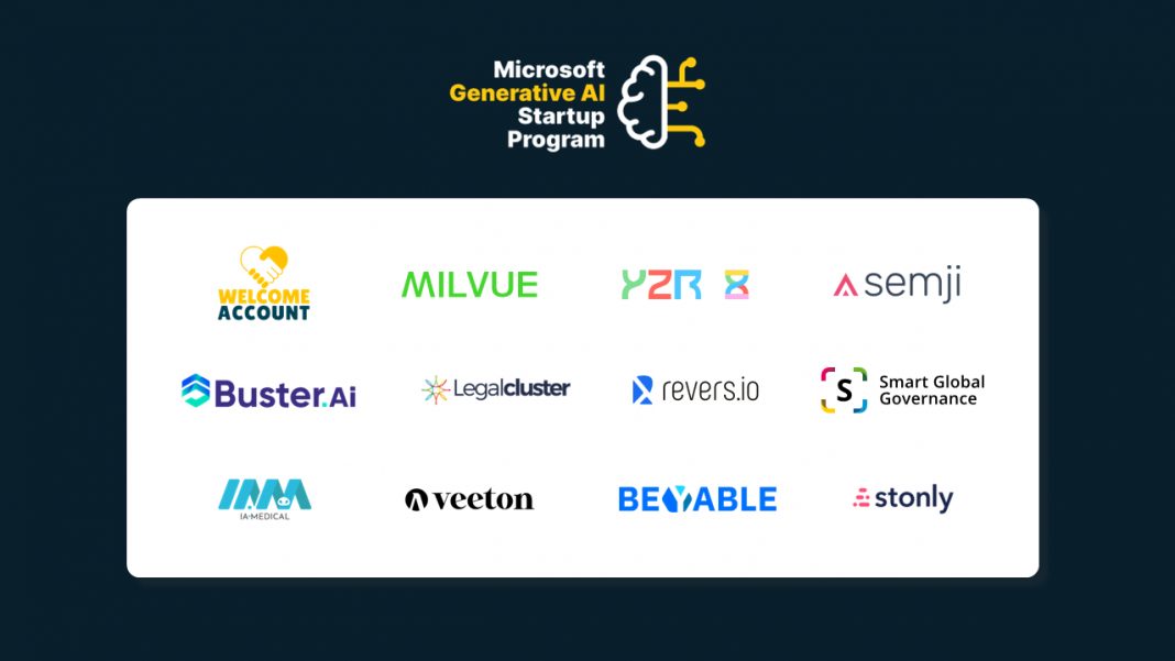 Microsoft France dévoile les douze lauréats du « Microsoft Generative AI Startup Program